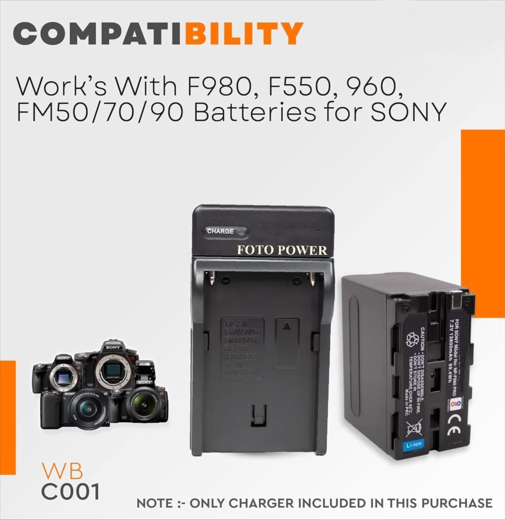 NP- F990 usb 56000 mAh Li-Ion Battery Kit with single LED Fast Charger ...