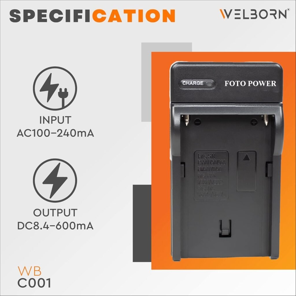 NP- F990 usb 56000 mAh Li-Ion Battery Kit with single LED Fast Charger ...